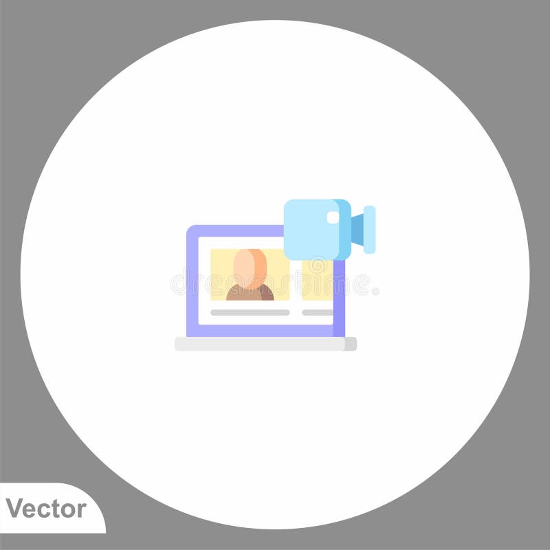 Video Conference Vector Icon Sign Symbol Stock Vector - Illustration of ...