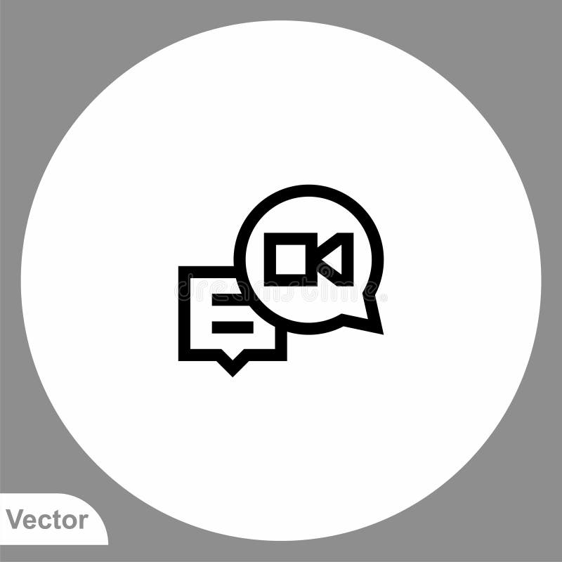 Video Conference Vector Icon Sign Symbol Stock Vector - Illustration of ...