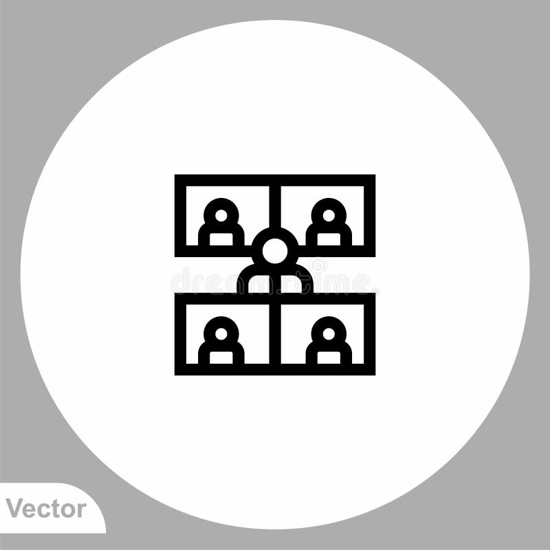 Video Conference Vector Icon Sign Symbol Stock Vector - Illustration of ...