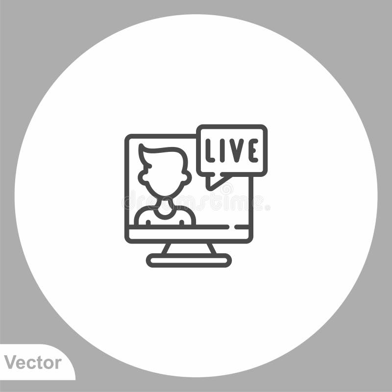 Video Conference Vector Icon Sign Symbol Stock Vector - Illustration of ...