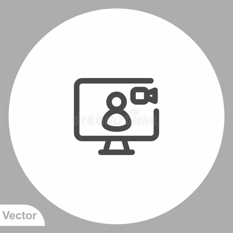 Video Conference Vector Icon Sign Symbol Stock Vector - Illustration of ...