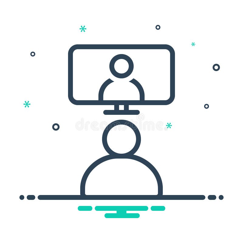 Black Mix Icon for Video Conference, Conversation and Call Stock Vector ...