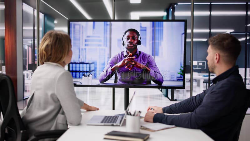 Video Conference Webinar Business Call Banner Stock Photo - Image of ...