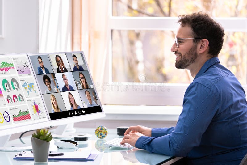 Video Conference Webinar Online Call Meeting Stock Image - Image of ...