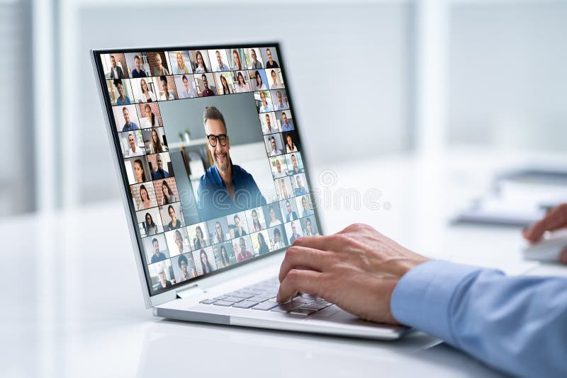 Video Conference Work Webinar Online Stock Photo - Image of learning ...