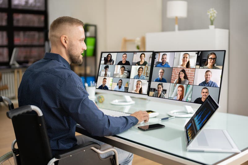 Video Conferencing Call Business Meeting Stock Image - Image of call ...