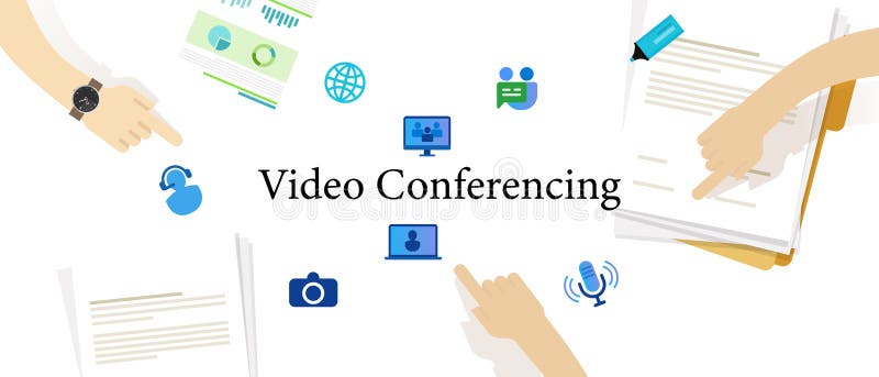 Video Conferencing Communication Virtual Distance with Computer or ...