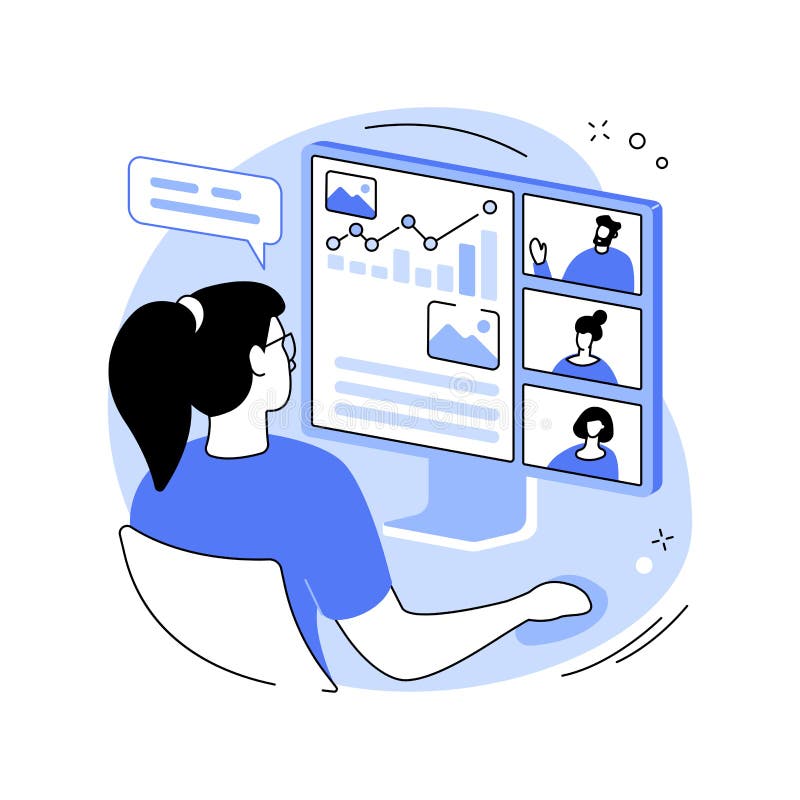 Video Conferencing Isolated Cartoon Vector Illustrations. Stock Vector ...