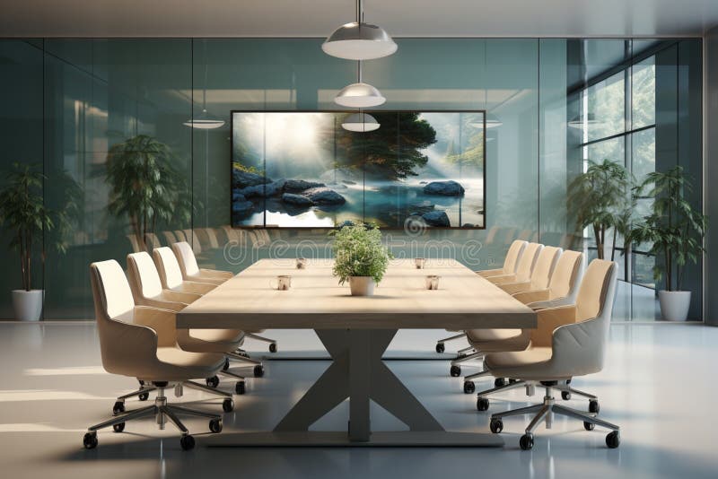 Video Conferencing Room stock illustration. Illustration of office ...