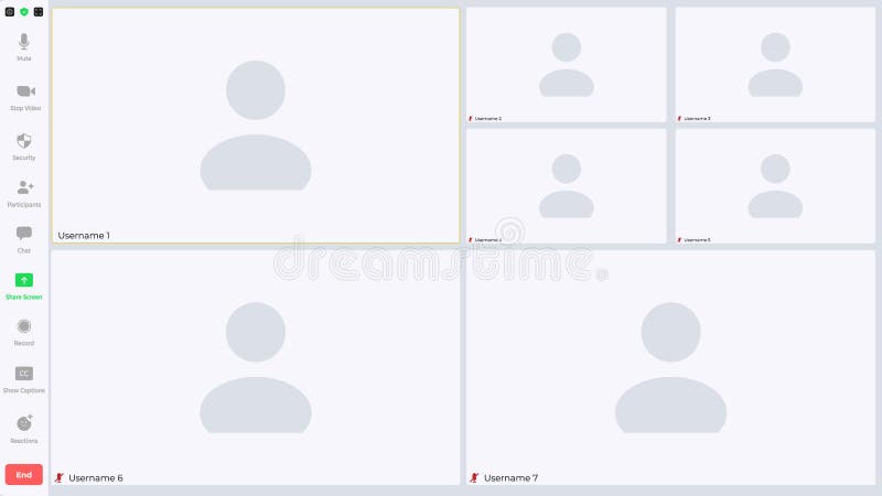 Video Conferencing User Interface. Online Conference Meeting. Stock ...