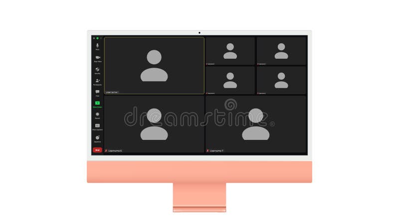 Video Conferencing User Interface. Online Conference Meeting. Stock ...