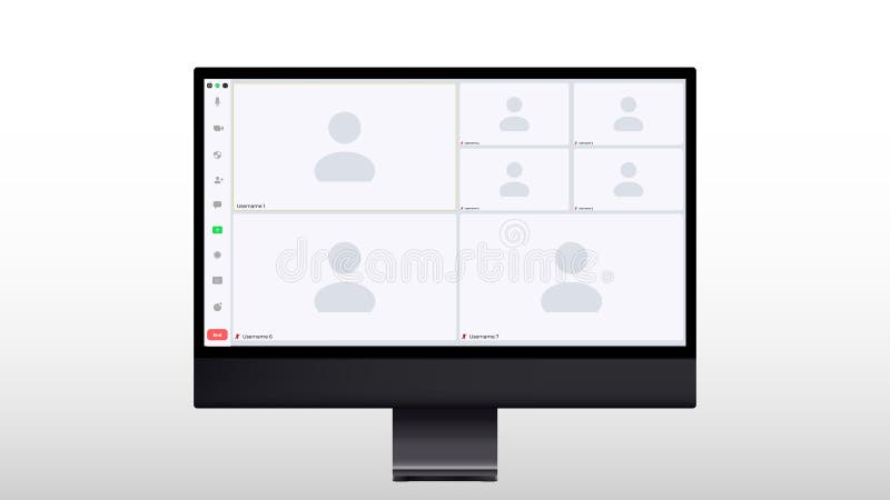 Video Conferencing User Interface. Online Conference Meeting. Stock ...