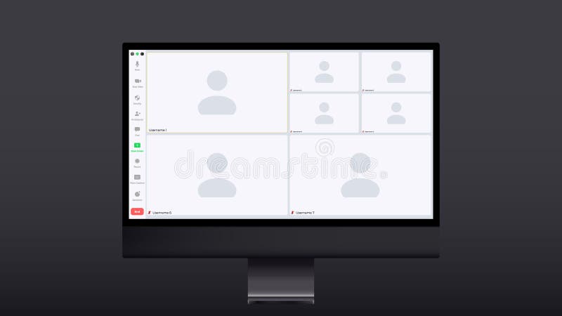 Video Conferencing User Interface. Video Conference Icon. Digital ...