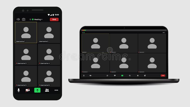 Video Conferencing User Interface. Online Conference Meeting. Stock ...
