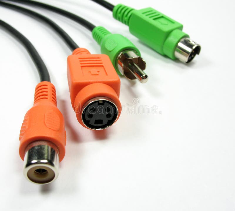 Audio Video Connector with S-video Stock Image - Image of communication ...