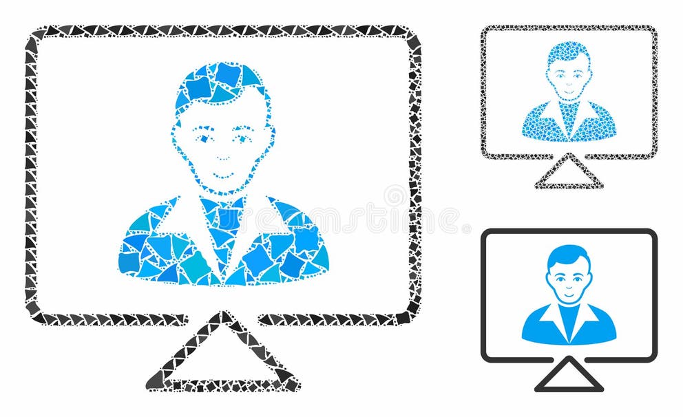 Video Contact Composition Icon of Humpy Pieces Stock Vector ...