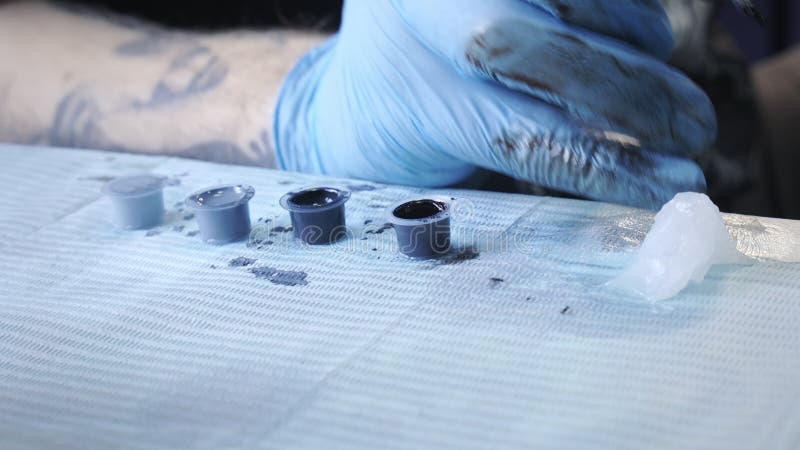 Video of Tattoo Master Using Ink during Work Stock Video - Video of ...