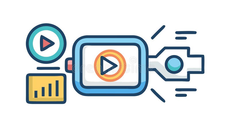 Video Content Creation Icon with Media Stack, Vector Design Generative AI Stock Vector ...