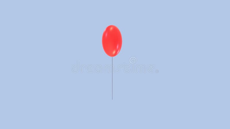 Video 3D Animation: Slow Motion Zoom of a Red Balloon - Light Blue ...