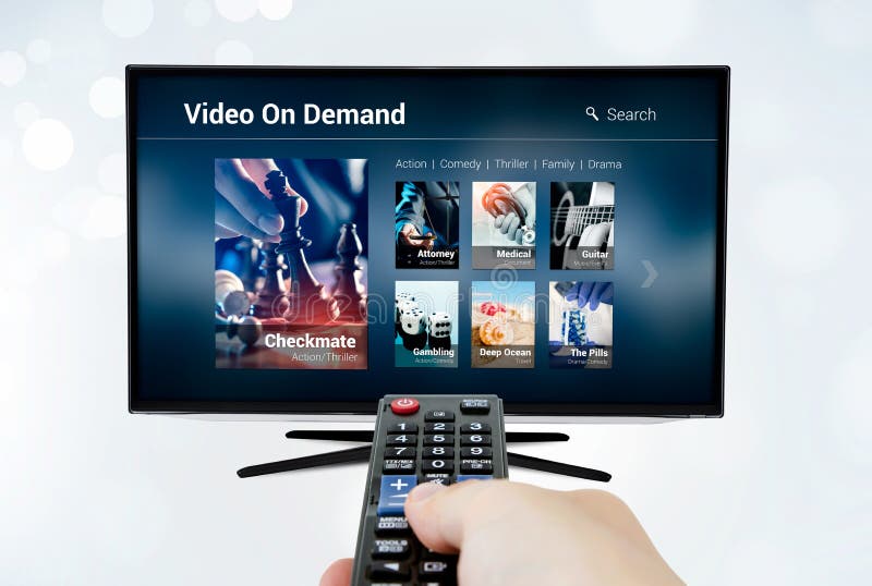 Video on Demand VOD Application or Service on Smart TV Stock Image ...