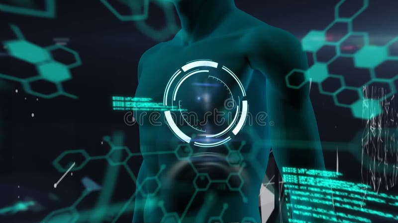 The Video Depicts a Digital Representation of Data Processing and Human ...