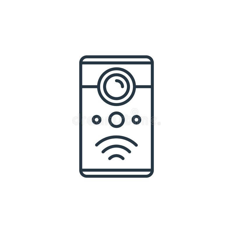 Video Doorbell Icon Vector from Smart Home Devices Concept. Thin Line ...