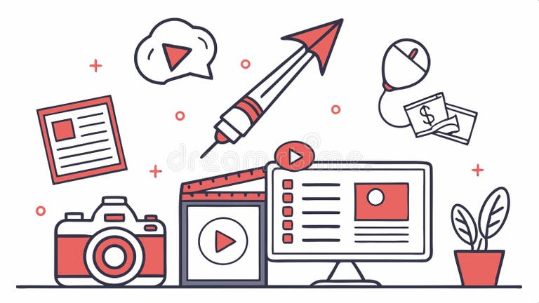 Video Editing and Content Creation Process Digital Vector Design ...