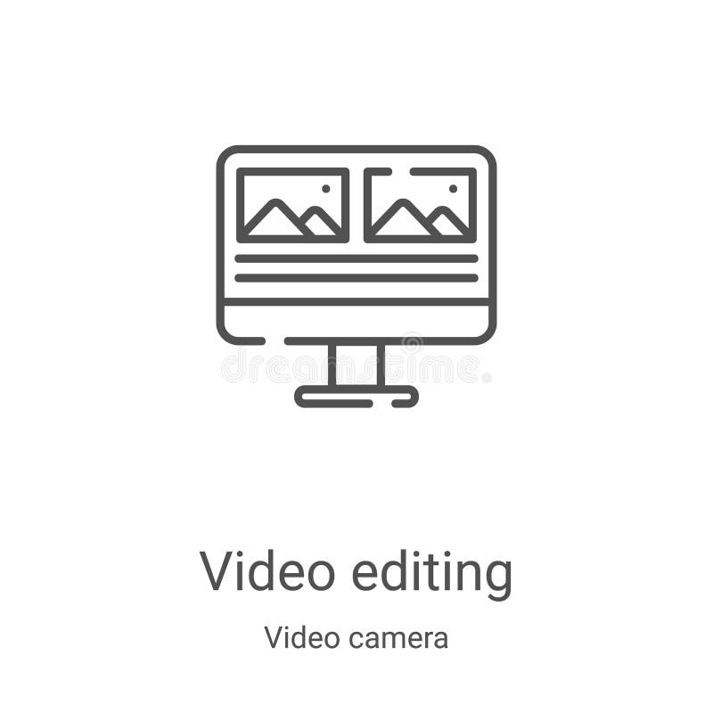 Video Editing Icon Vector from Video Camera Collection. Thin Line Video ...