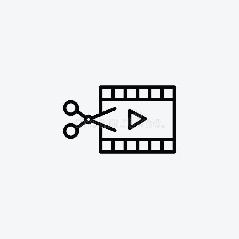 Video Editingline in Thin Line Black Color. Flat Simple Vector Symbols ...