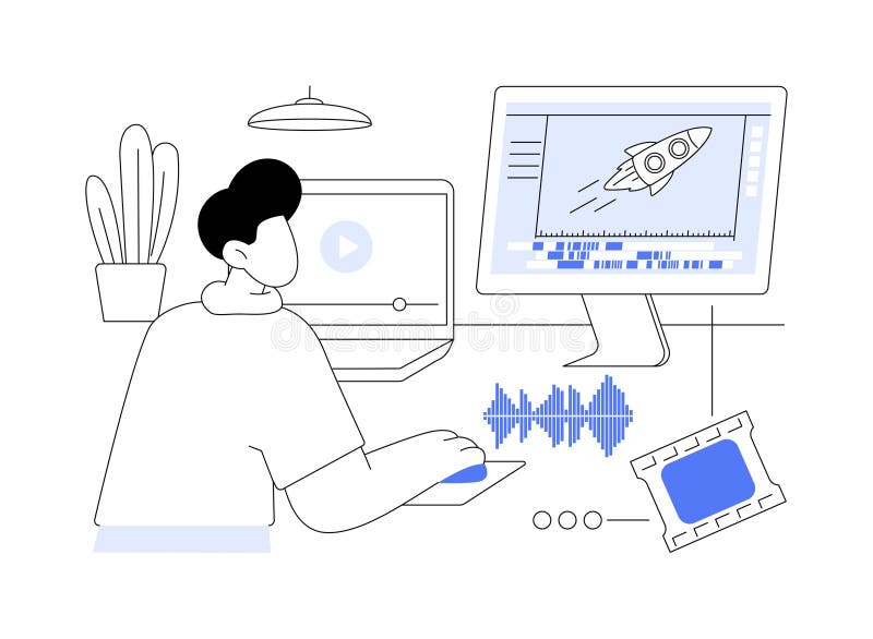 Video Editing Isolated Cartoon Vector Illustrations. Stock Vector ...