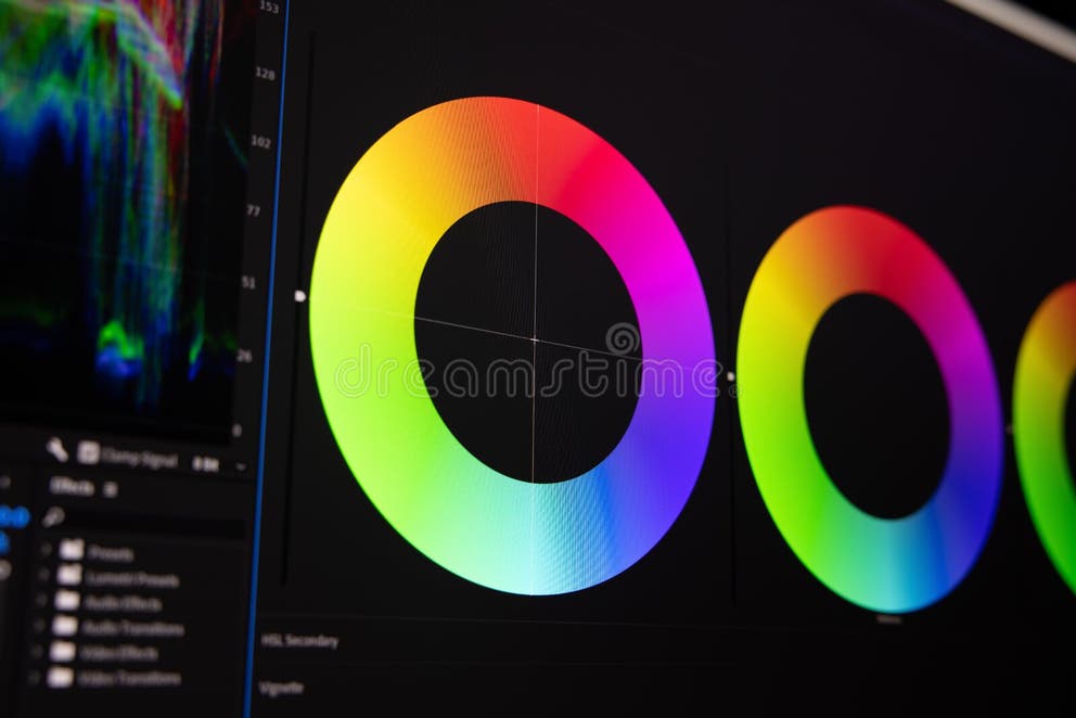 Video Editing, Post Production - Closeup of Color Scopes in Editing ...