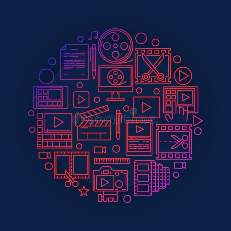 Video Editing or Production Illustration Stock Vector - Illustration of ...