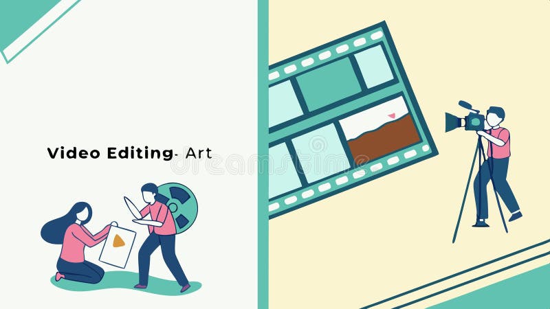 Video Editing Scene, Film Production Vector Design. Vector Design ...