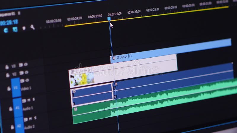 Video Editing Timeline - Editor Going through Clips and Frames Stock ...
