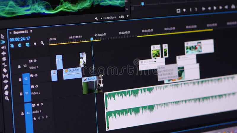 Video Editing Software Going through the Timeline Frame by Frame Point ...