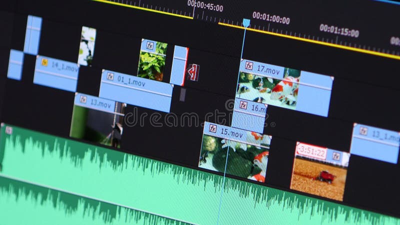 Video Editing Software Going through the Timeline Frame by Frame Point ...