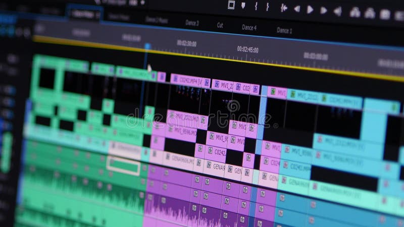 Video Editing Software Going through the Timeline Frame by Frame Point ...