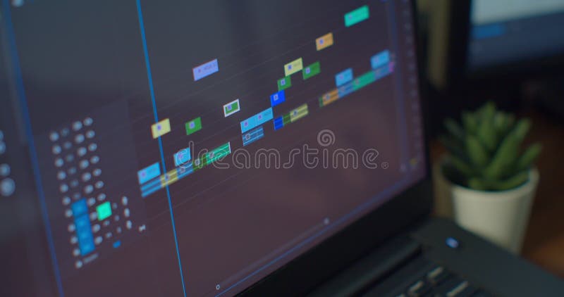Video Editing Software Going through the Timeline Frame by Frame Point ...