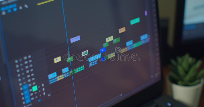 Video Editing Software Going through the Timeline Frame by Frame Point ...