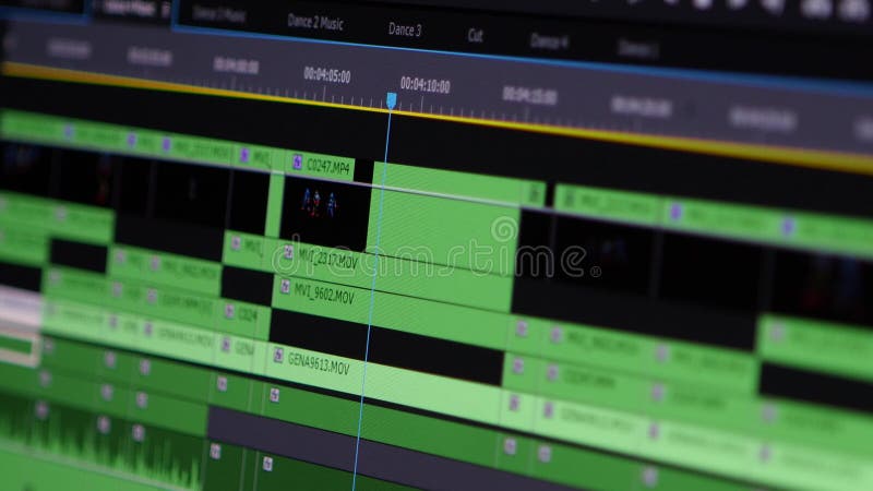 Video Editing Timeline - Editor Going through Clips and Frames Stock ...