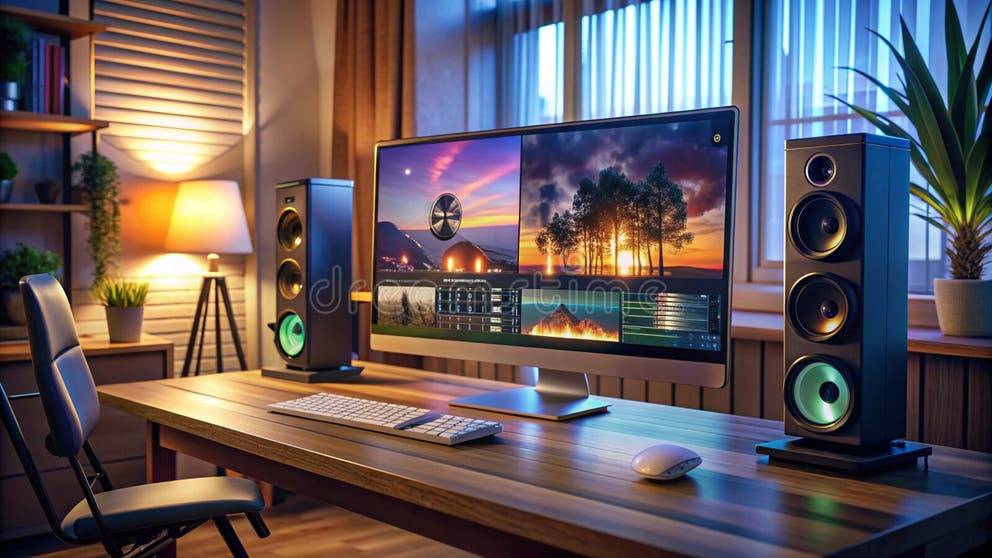 Video Editing Software or Program Opened on a Wide Pc Computer Monitor ...