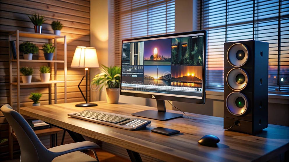 Video Editing Software or Program Opened on a Wide Pc Computer Monitor ...