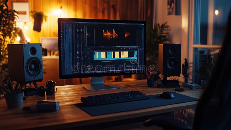 Video Editing Software or Program Opened on a Wide Pc Computer Monitor ...