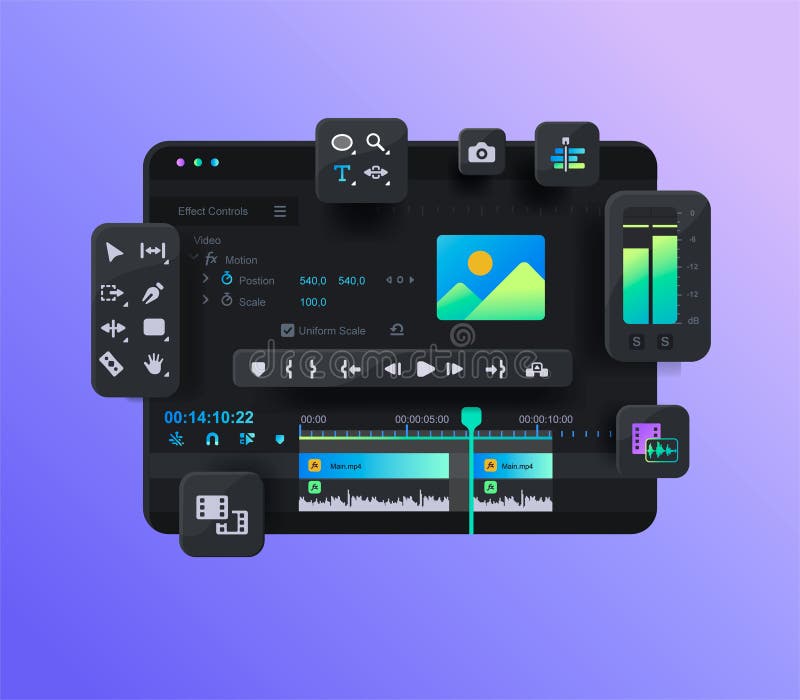 Video Editing Software Project Timeline Stock Illustration ...
