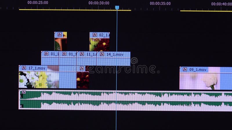 Video Editing Timeline - Editor Going through Clips and Frames Stock ...