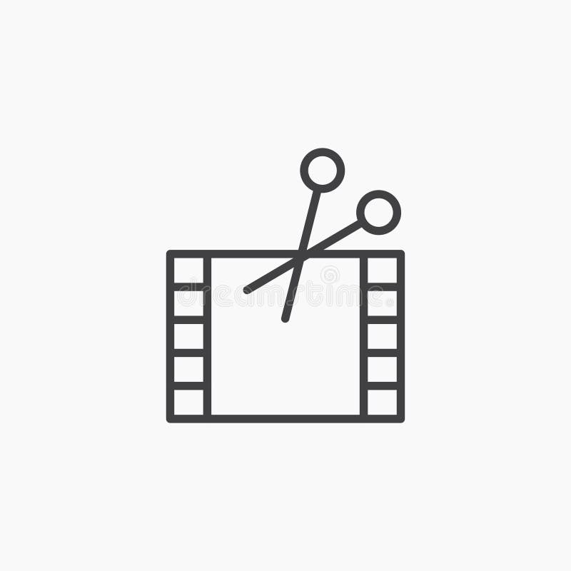 Video Editingline in Thin Line Black Color. Flat Simple Vector Symbols ...