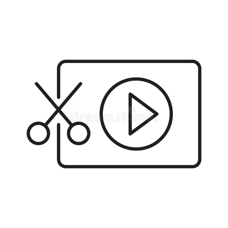 Video Editingline in Thin Line Black Color. Flat Simple Vector Symbols ...