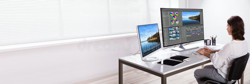Video Editor Computer Software Stock Image - Image of editor, banner ...