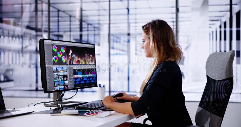 Video Editor Computer Software Stock Image - Image of edition, computer ...