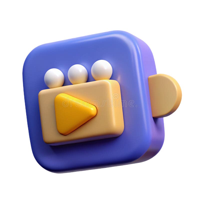 Video Editor 3D Icon stock illustration. Illustration of worker - 358728086